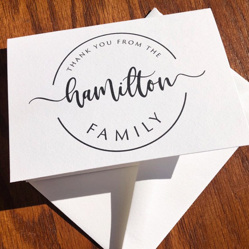 Personalized Family Thank You Card Pack With Circle | Etsy