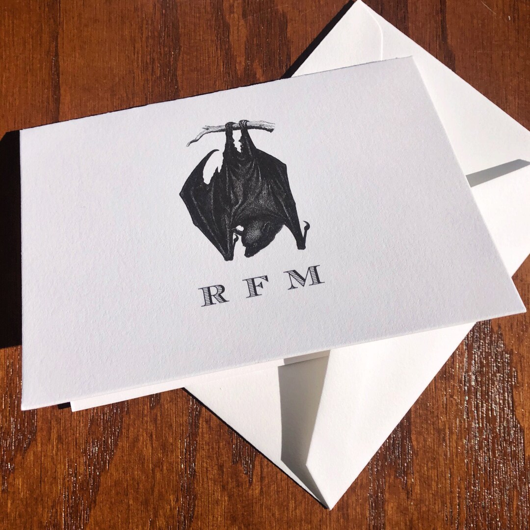 Halloween Thank You Card Pack of Personalized Bat Note Cards - Etsy
