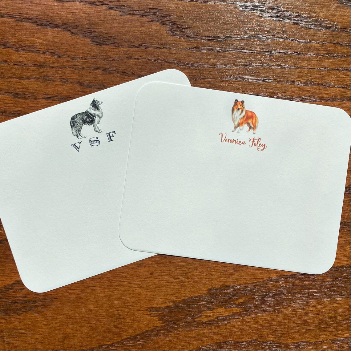 Personalized Shetland Sheepdog (sheltie) Note Cards or Note Pads - Etsy