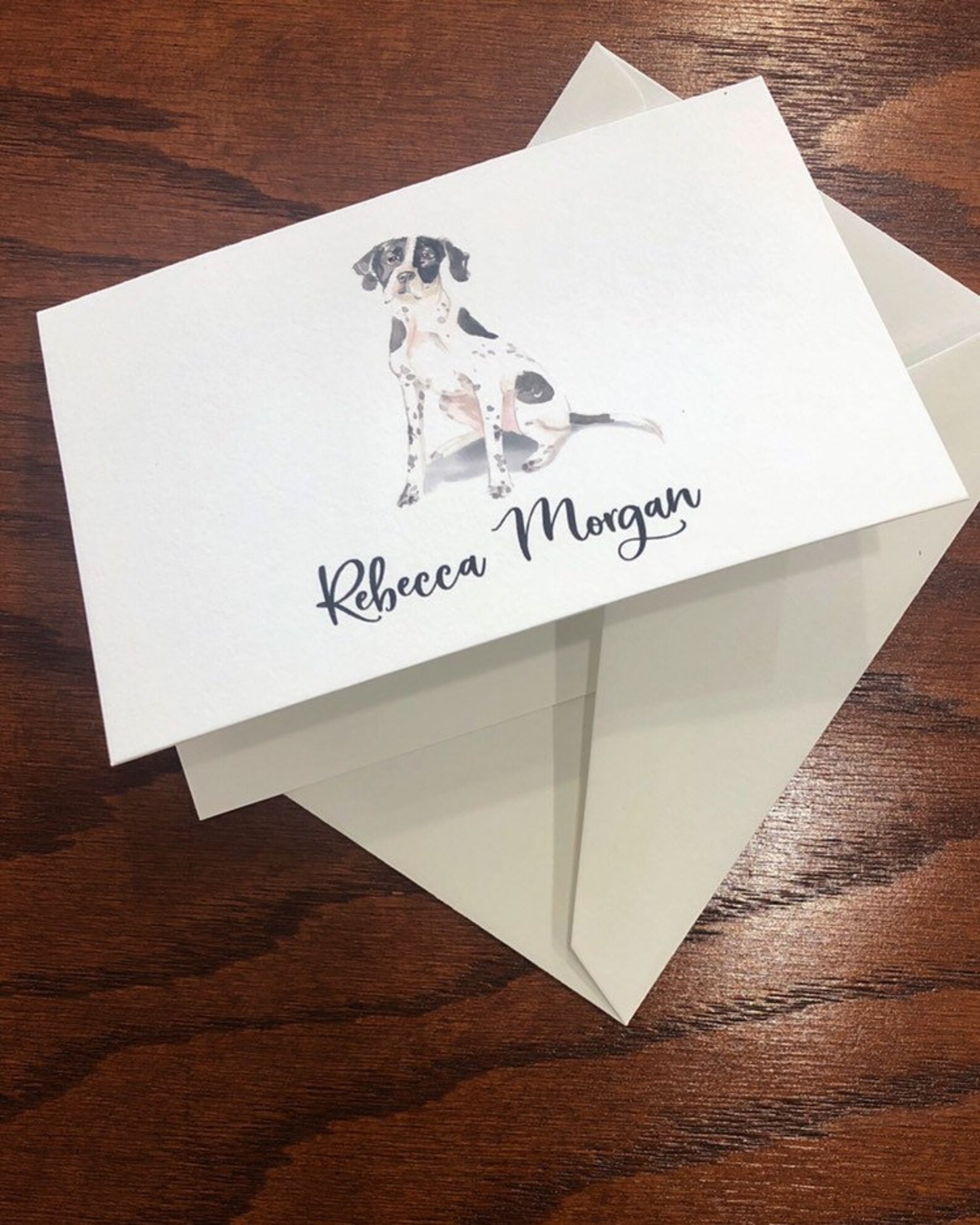 Personalized Pointer Dog Note Cards | Etsy