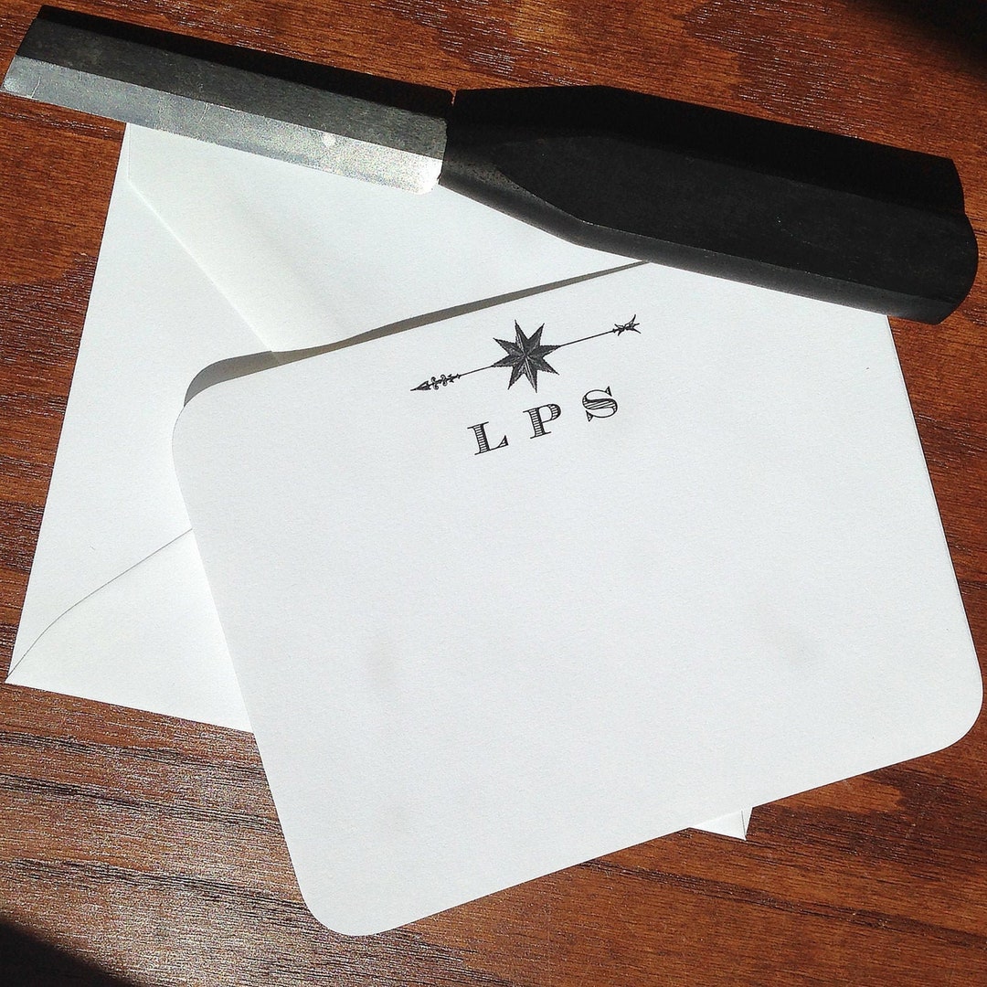 100% Cotton Vintage Map Arrow Stationery for Men, Set of 10-300 - Etsy