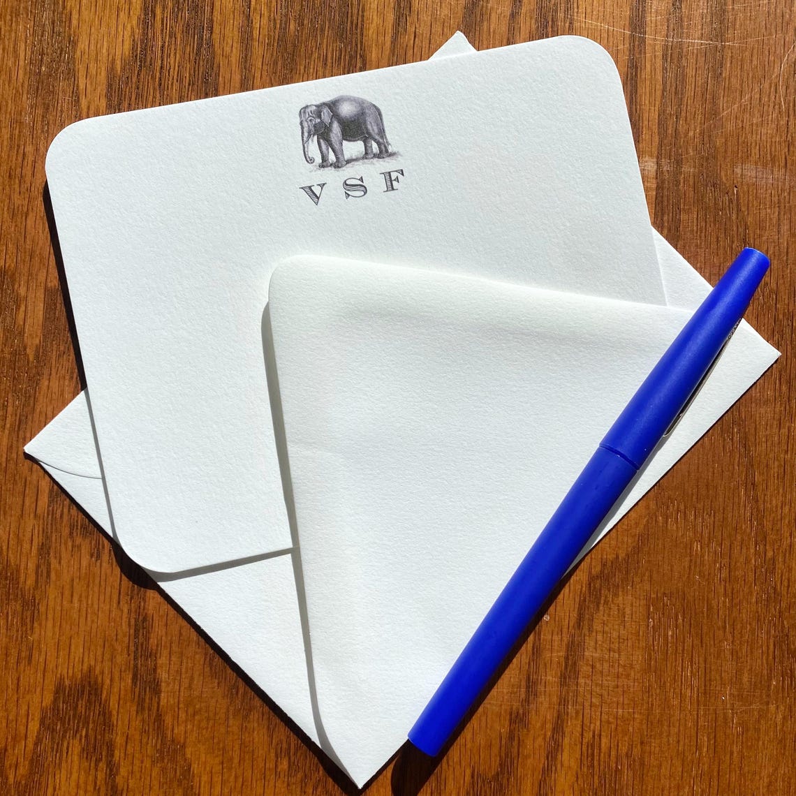 Personalized Elephant Stationery Note Card Set - Etsy