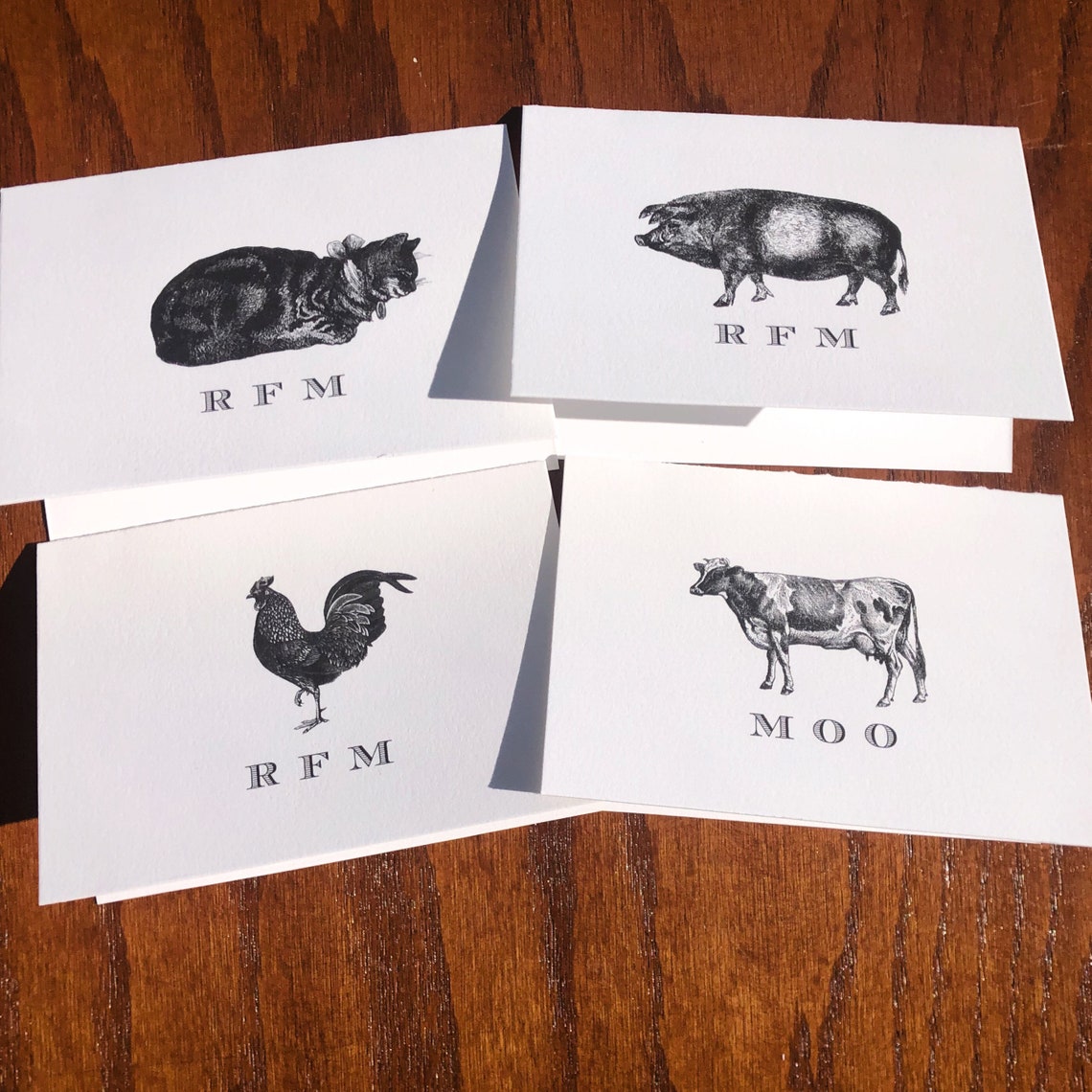 Personalized Pig Stationery Note Card Set - Etsy
