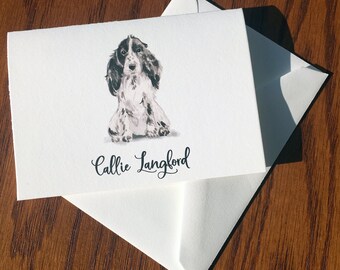 Idle Thoughts Cocker Spaniel Dog Art Note Cards by Cori - Etsy