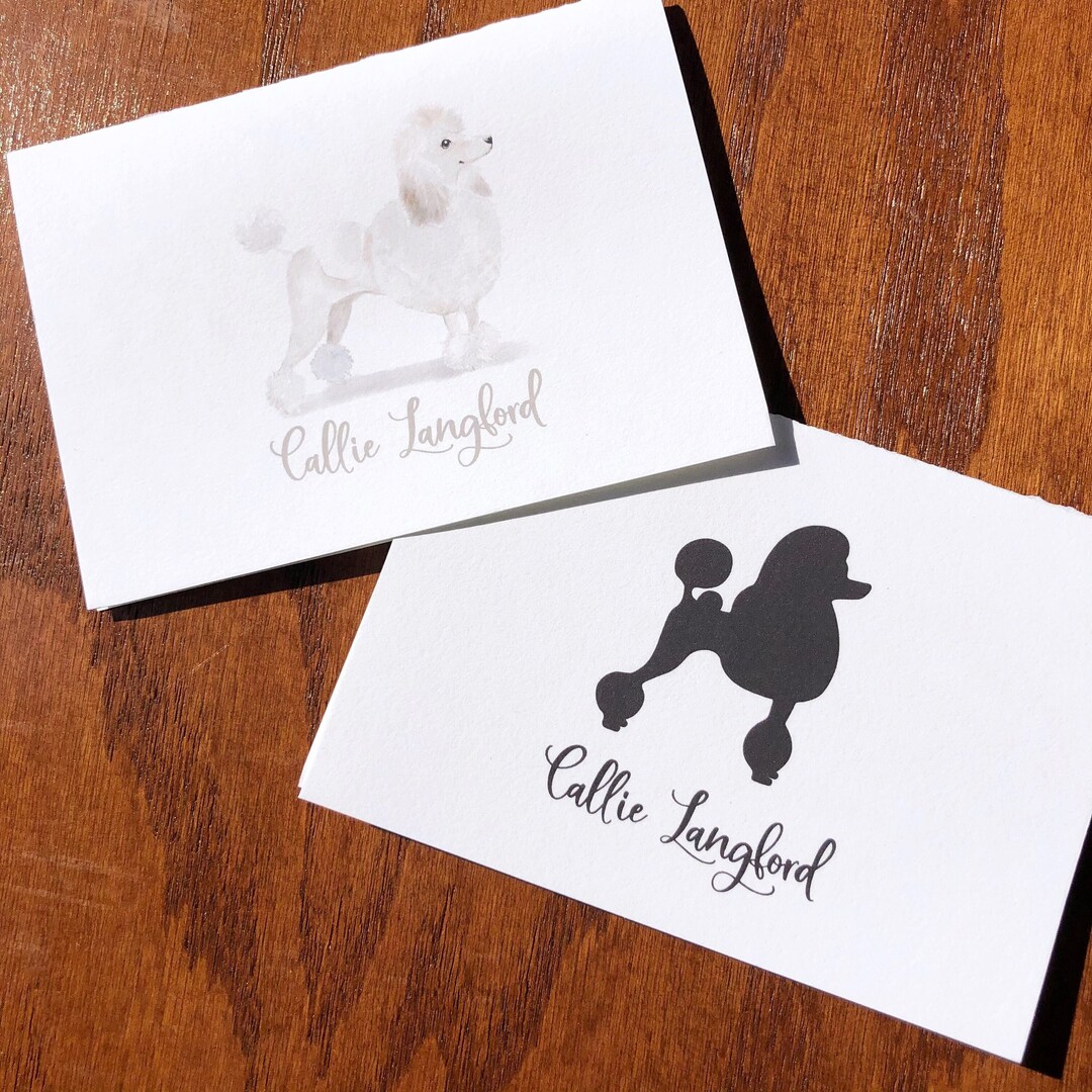 Personalized Poodle Cards - Etsy