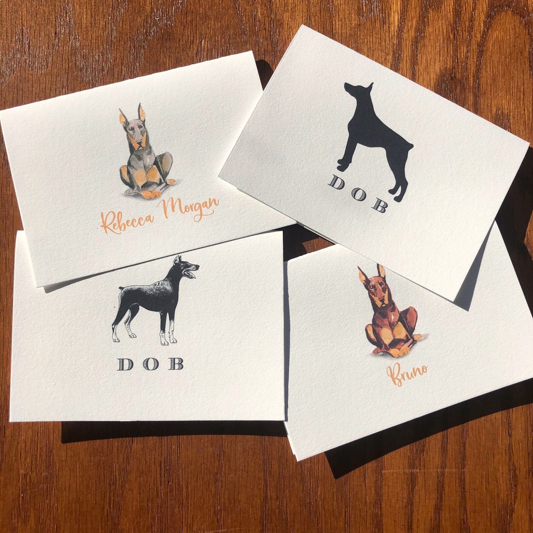 Personalized Doberman Pinscher Note Cards - Etsy