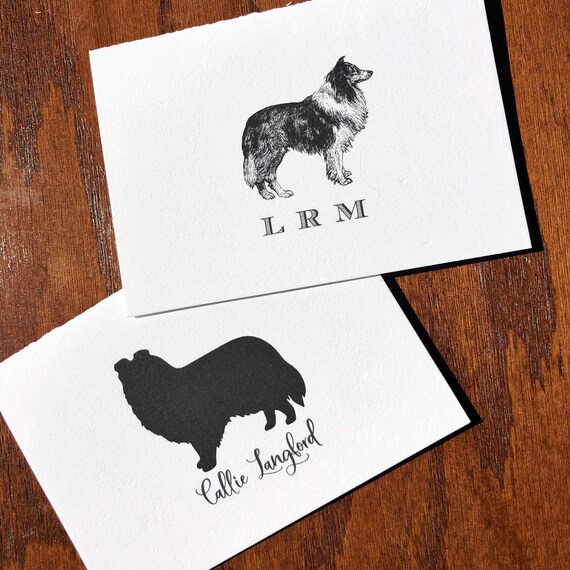 Personalized Shetland Sheepdog sheltie Note Cards | Etsy