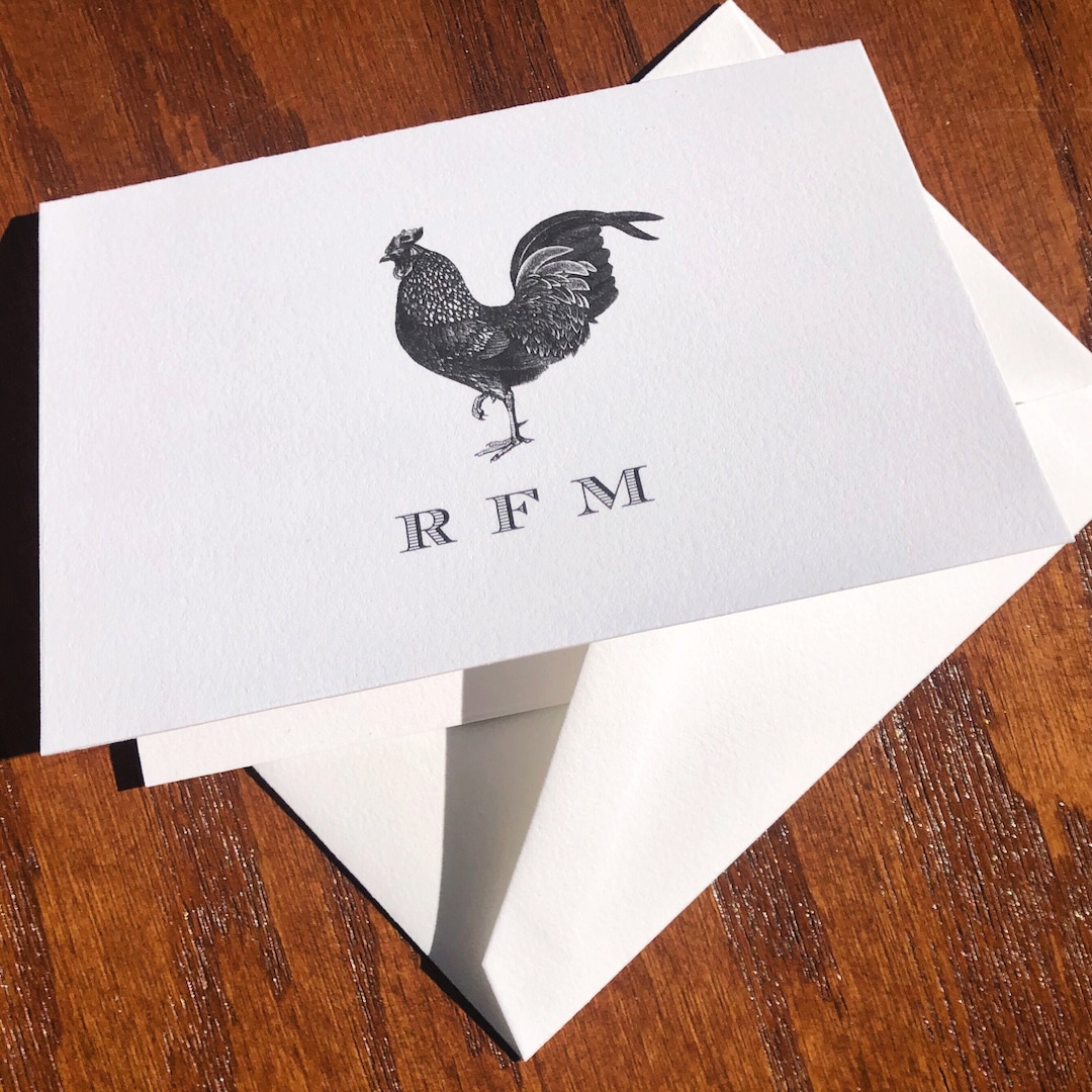 Personalized Rooster Stationery Note Cards - Etsy