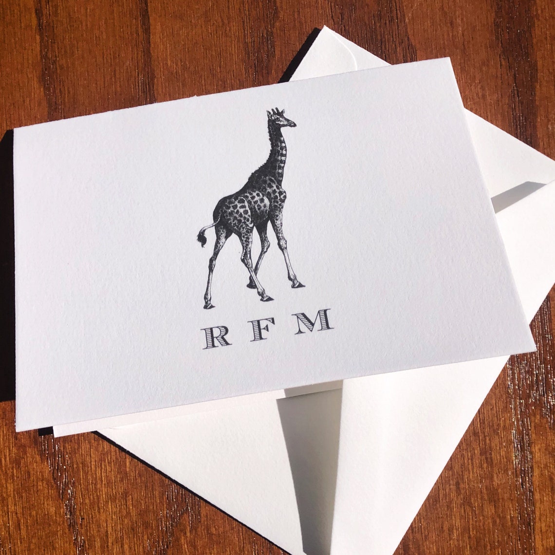 Personalized Giraffe Stationery Note Card Set - Etsy