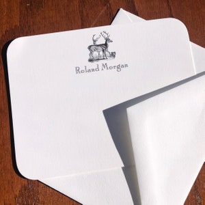 Personalized Deer Stationery Note Card Set - Etsy