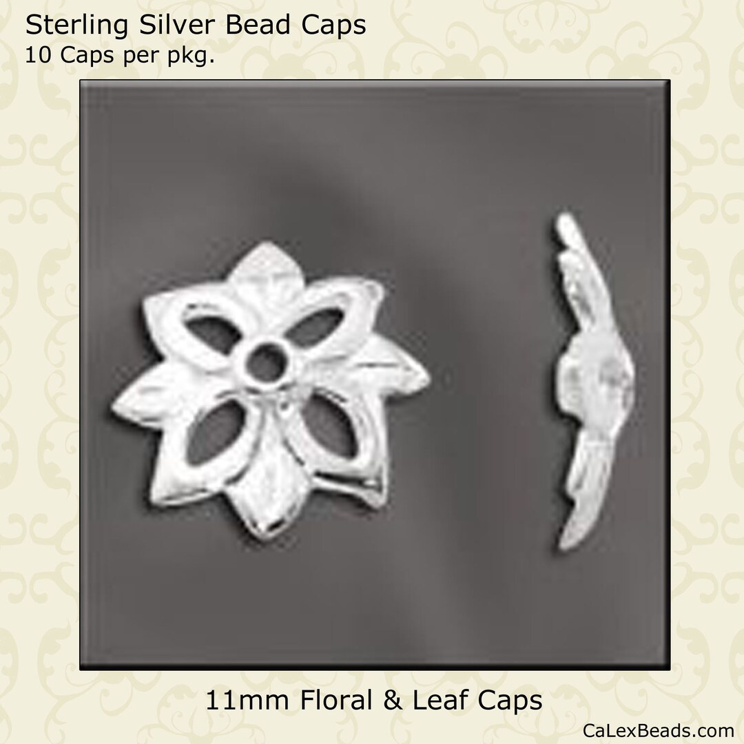 925 Sterling Silver Decorative Bead Caps, Most 10 Caps per Pkg. 6 ...