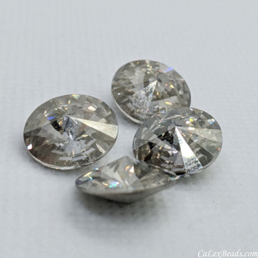 Swarovski Rivoli Crystals in Silver Shade 1122 12mm and 14mm Round - Etsy