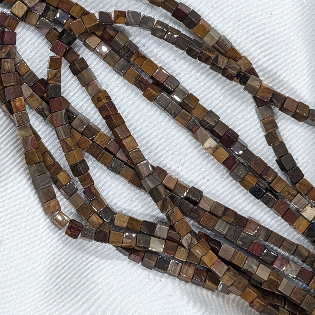 Gemstone Beads, Wood Jasper 4mm Cube 16 Inch Strand - Etsy