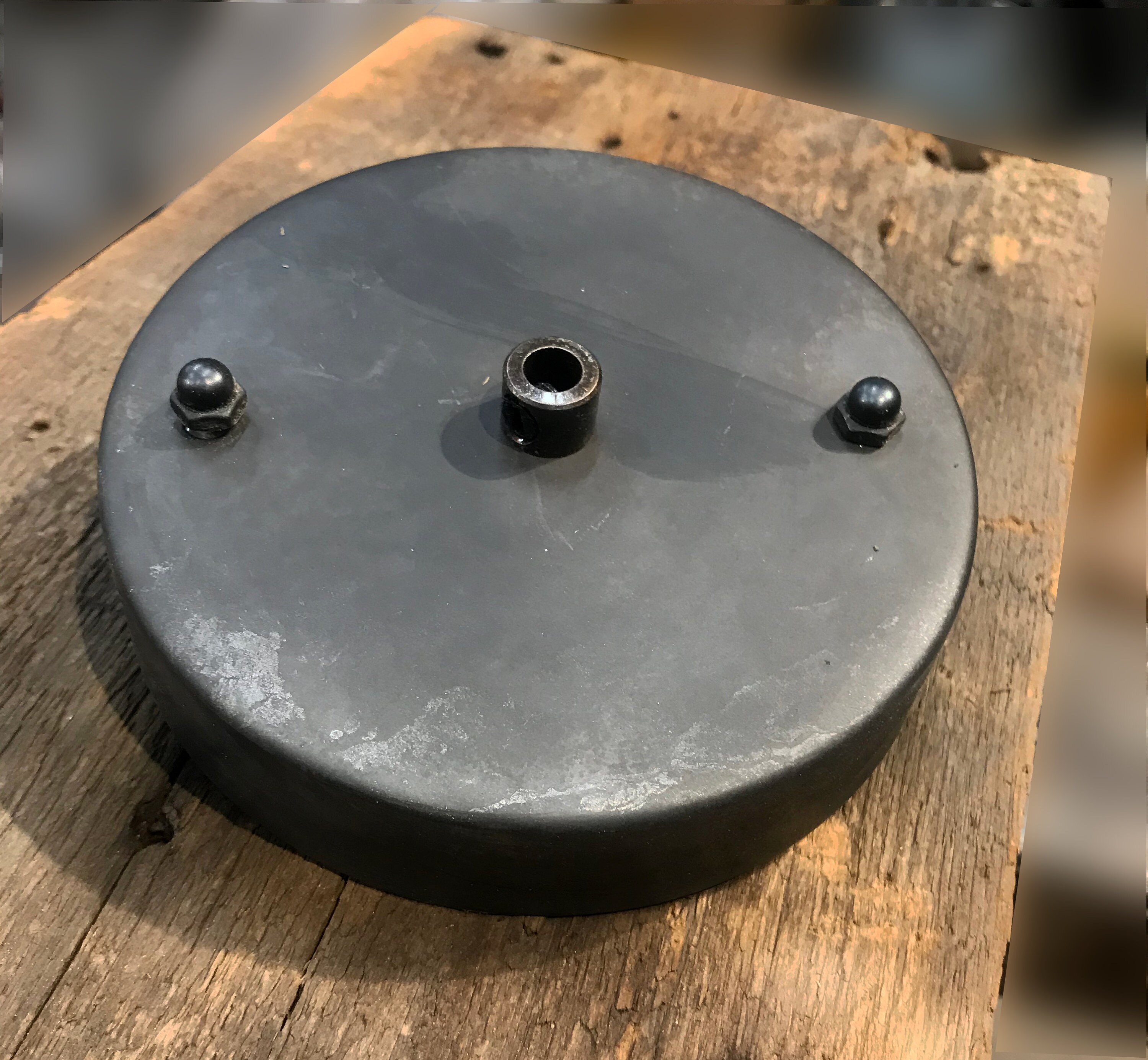 Large Funnel Pendant Light: Aged Zinc or Black Steel - Etsy