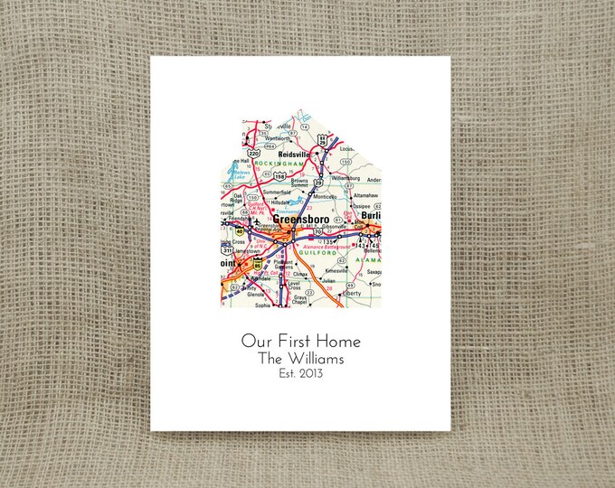Our First Home Personalized City Map - Makes a Wonderful First Home ...