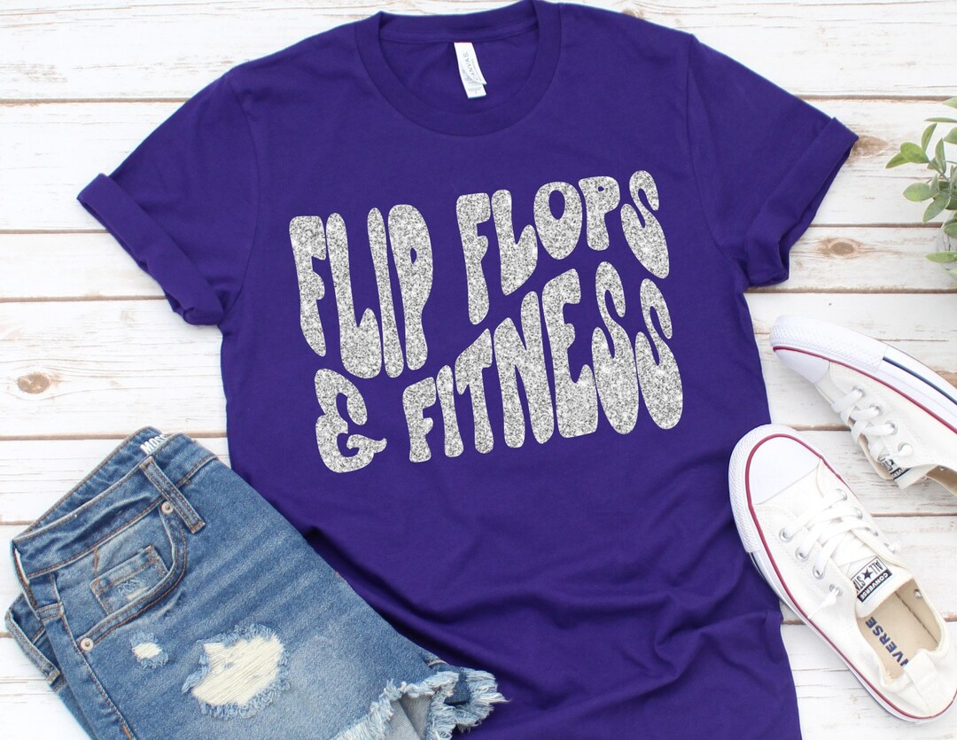 Flip Flops and Fitness Glitter Wave, Customizable Tumble Shirt ...
