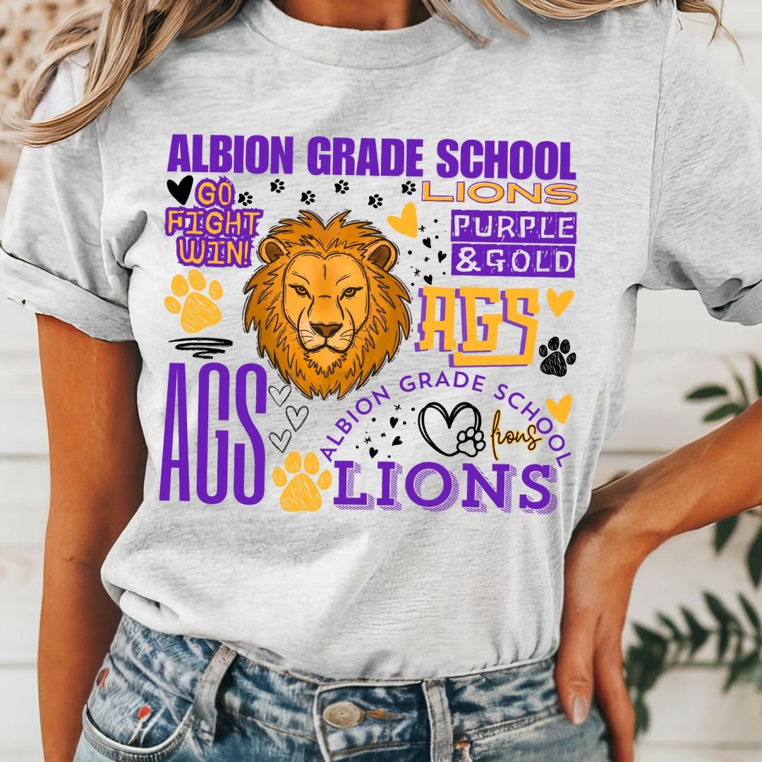 Albion Grade School Custom School Typography Shirts, Custom Colors ...