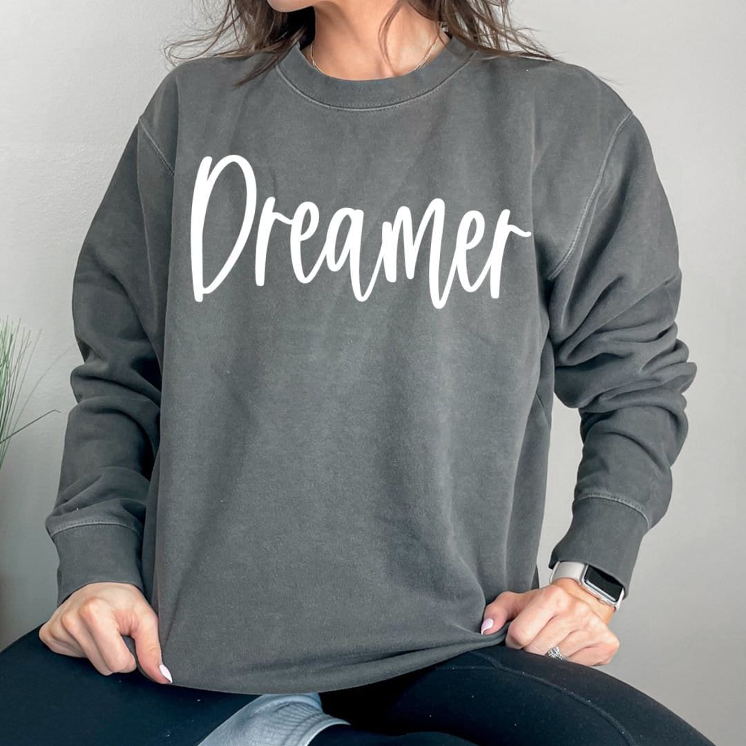 Puff Vinyl, Dreamer, Pigment Dyed Crewneck Sweatshirt, Unisex Fit - Etsy