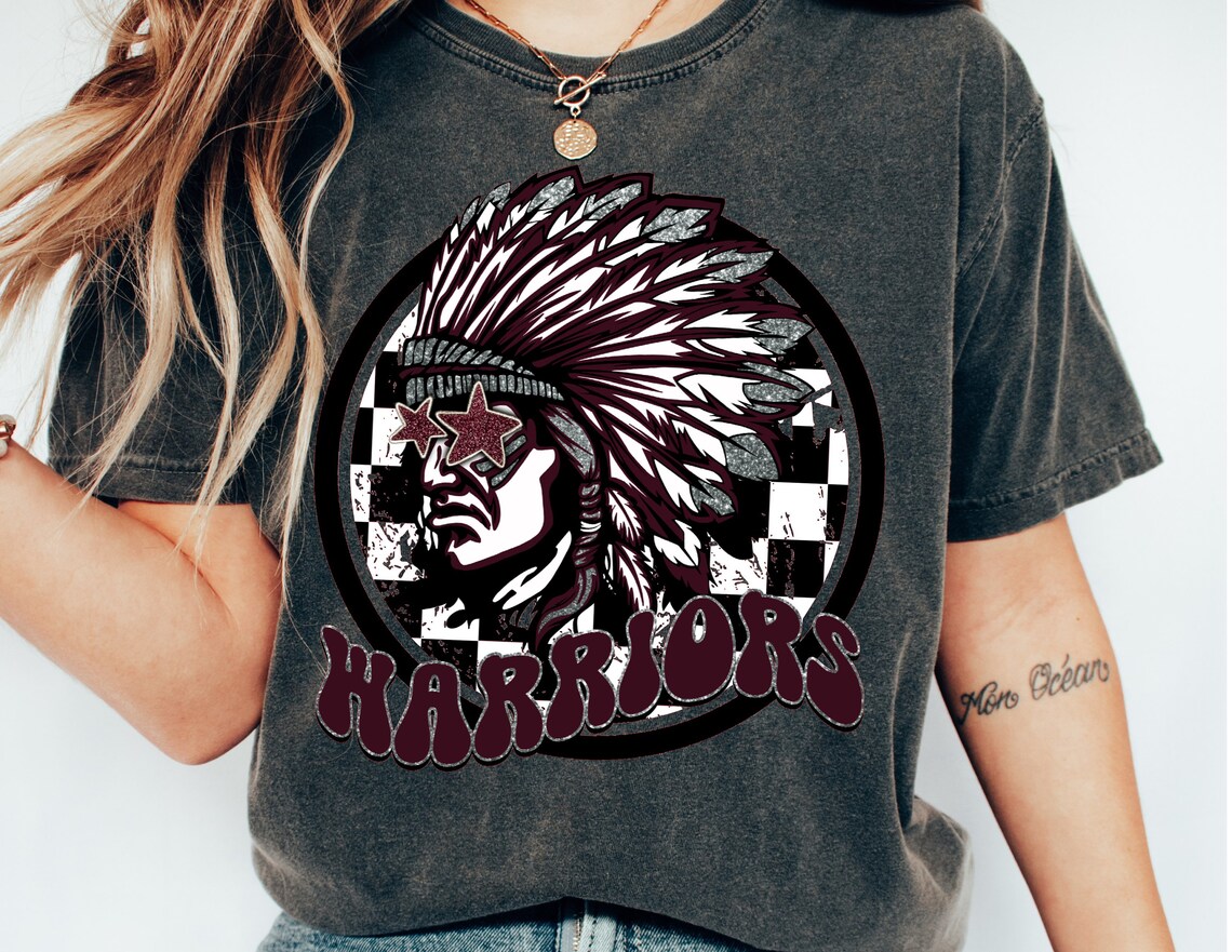 Warriors Maroon and White, Comfort Colors Pepper, Warriors School ...