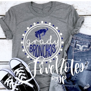 Bronchos Team Spirit Shirt, Team Pride, Royal Blue Glitter and White ...