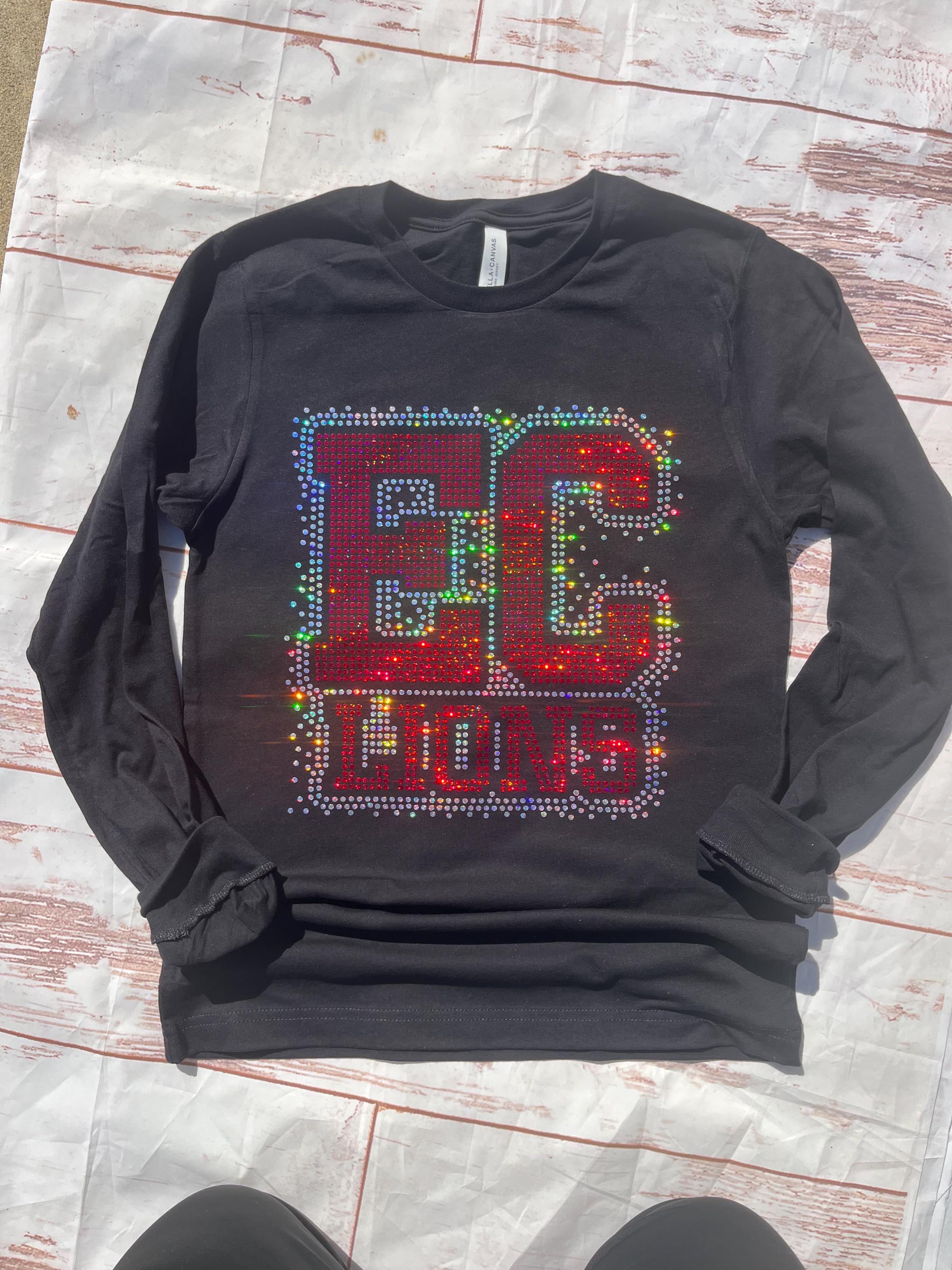Custom Spangle Team Spirit Shirt, EC Lions Spangle Bling Tee, Unisex ...