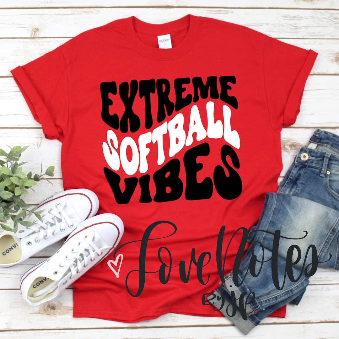 Extreme Softball Vibes, Retro Softball Shirt, Custom Team Shirt ...