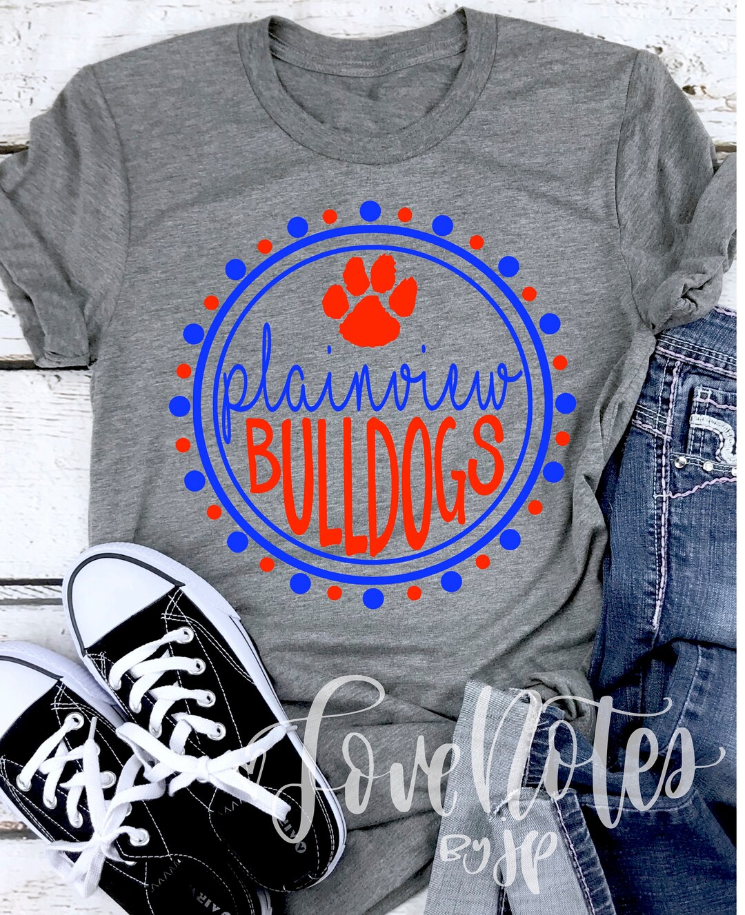 Bulldogs Team Spirit Shirt: Red and Blue School Colors - Etsy