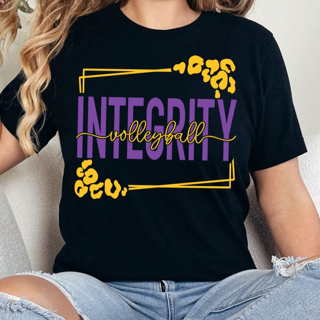 Integrity Volleyball, Unisex Fit Shirt, Purple and Gold, Volleyball ...