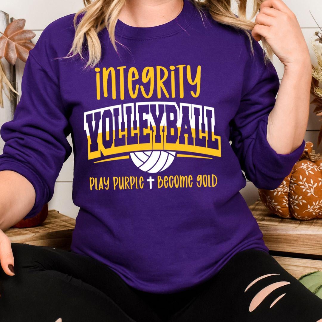 Integrity Volleyball, Play Purple Become Gold, Unisex Fit Shirt, Purple ...