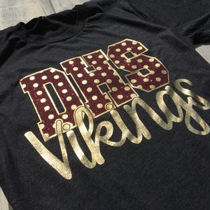 Custom School Spirit Shirt, School Initials, Lady Dawgs, Mascot, Polka ...