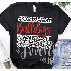 Customizable Team Spirit Shirt Red Glitterbulldogs Custom - Etsy