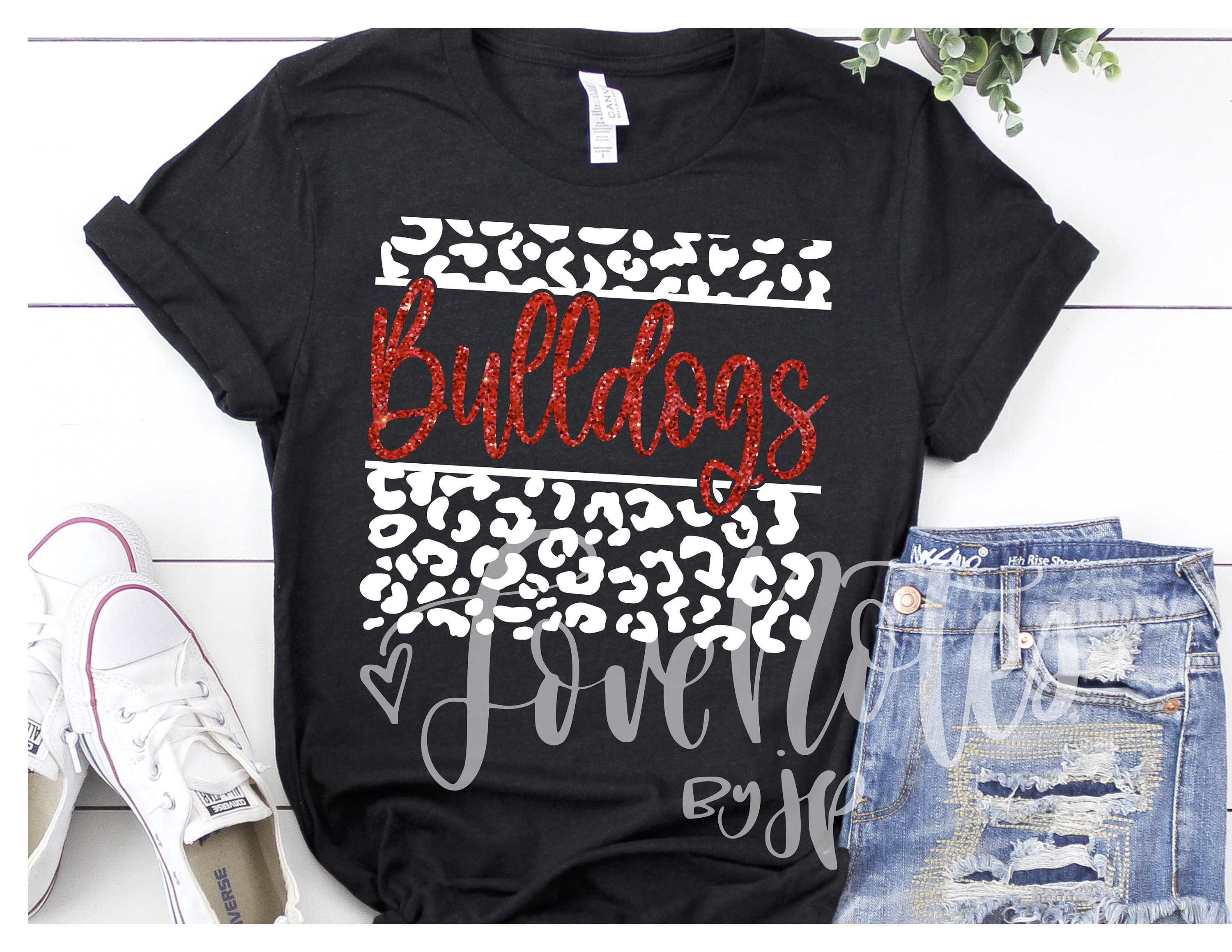 Customizable Team Spirit Shirt, Red Glitter,bulldogs Custom School Gear ...