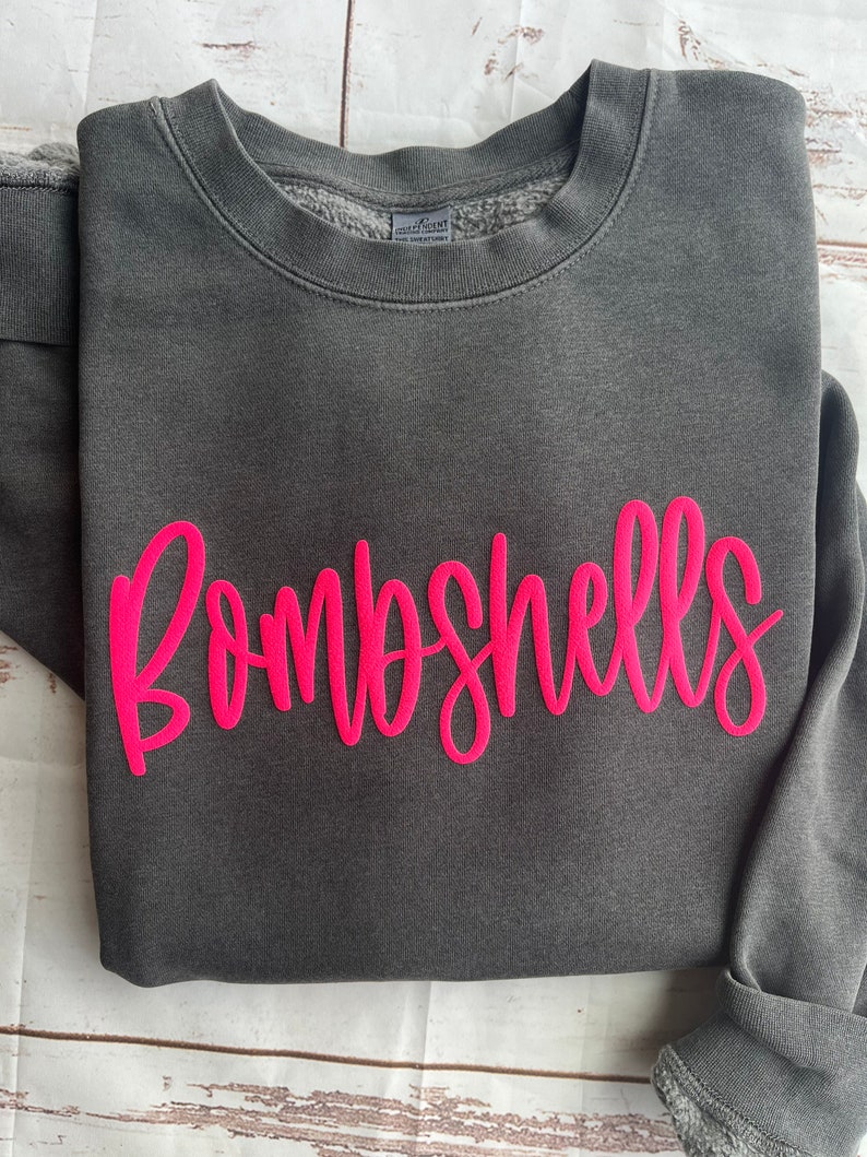Puff Vinyl, Custom Team Crewneck Sweatshirt - Etsy