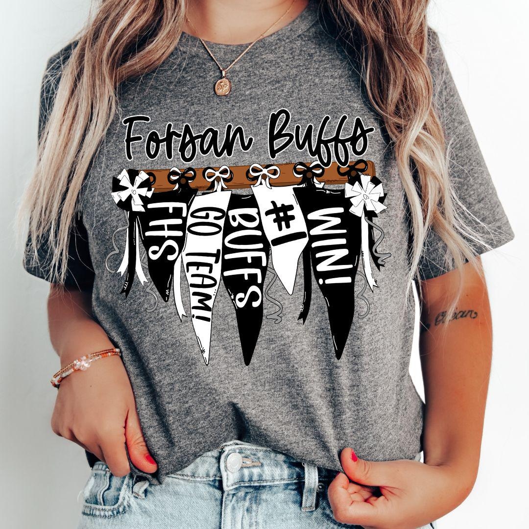 Buffs Black and White Pennant Banner Flag Tee, Custom Spirit Tee ...