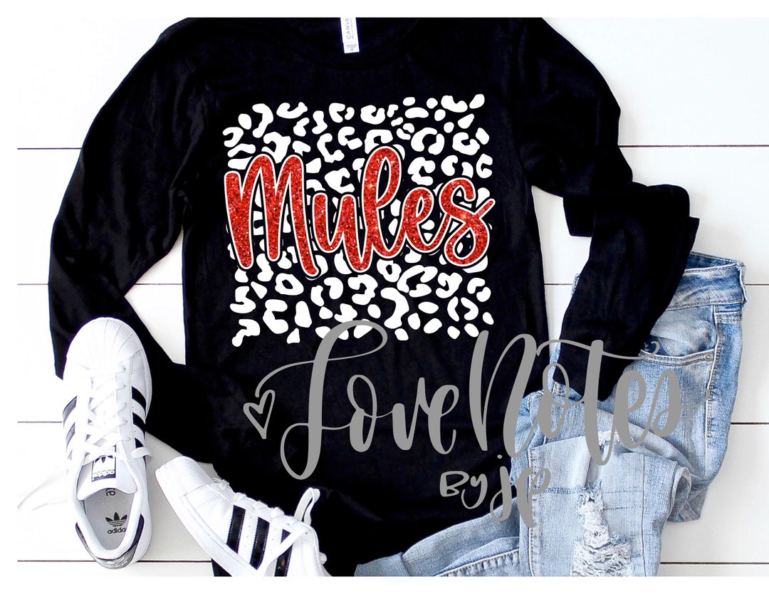 Mules Glitter Leopard Spirit Shirt, Mules Fan Shirt, Spirit Tee, Mules ...