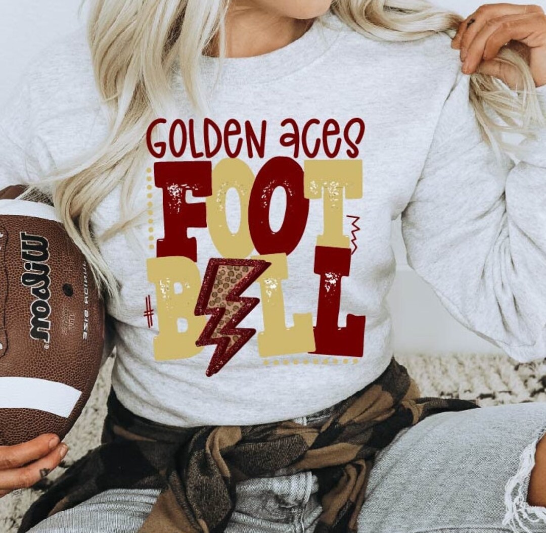 Golden Aces Football Lightning Shirt, School Spirit Shirt, Football ...