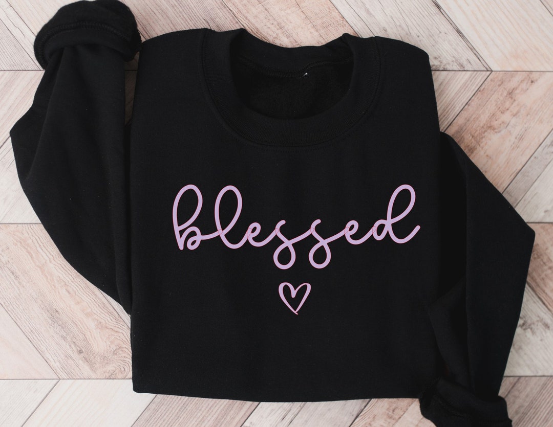 Blessed Handwritten Script Crewneck Sweatshirt, Puff 3D Vinyl - Etsy