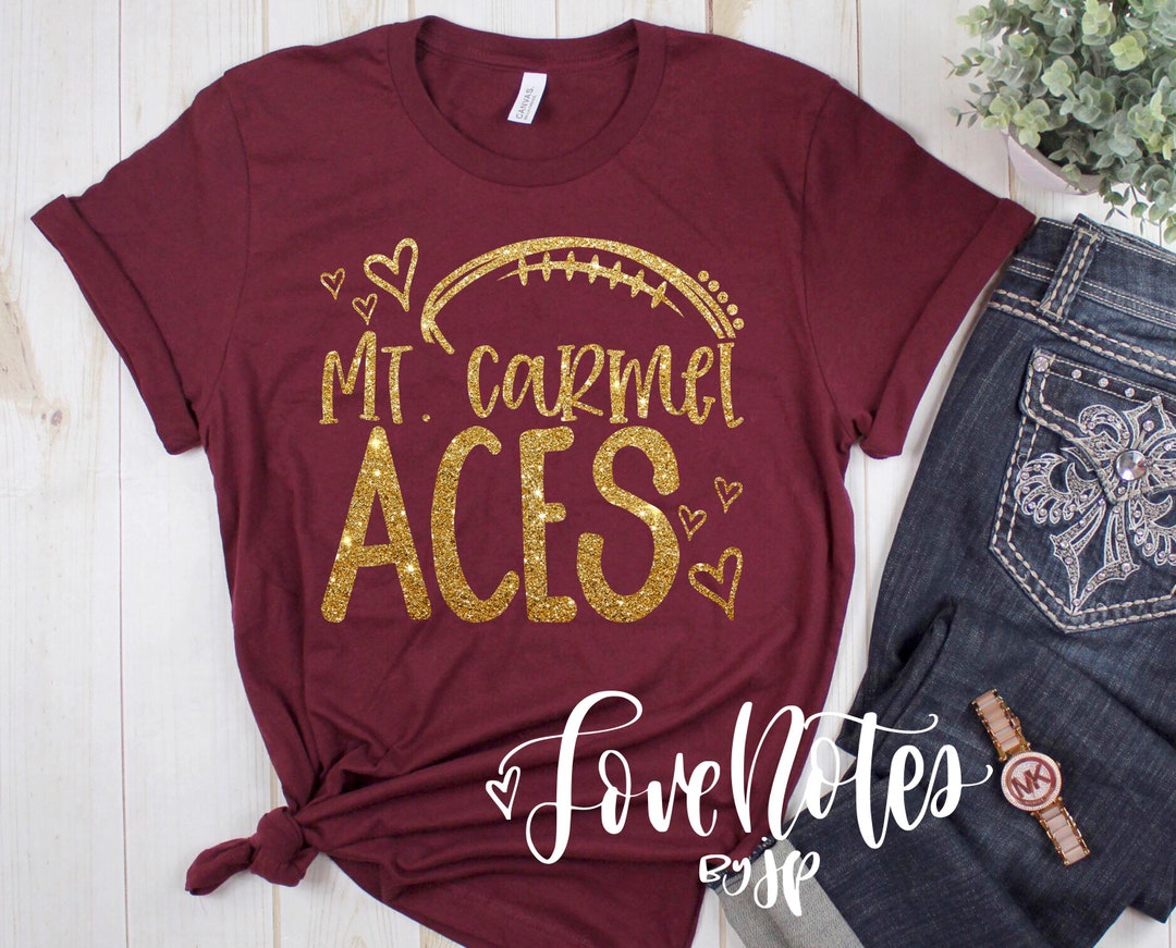 Aces Football Mom Shirt: Maroon & Gold, Customizable Team Shirt - Etsy