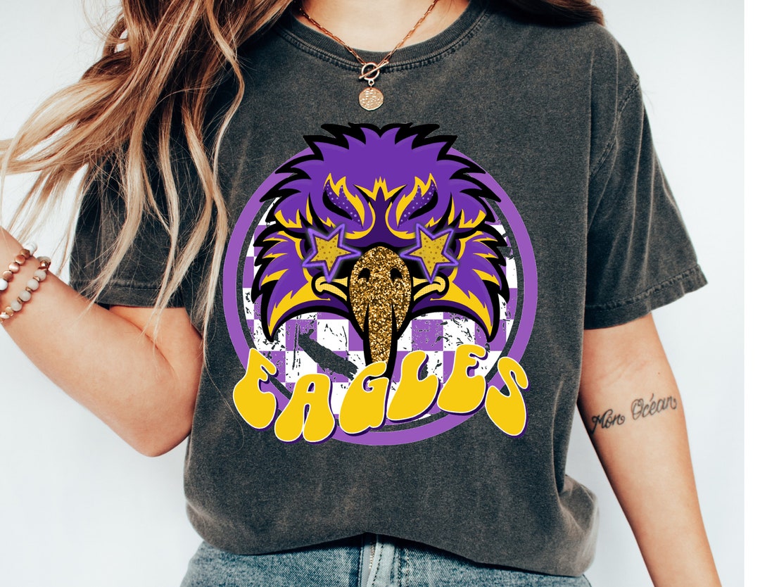 Eagles Purple and Gold, Comfort Colors Pepper, Eagles School Spirit ...