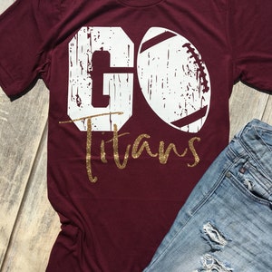 Customizable Glitter Mascot Tee: Football Team Spirit Shirt - Etsy