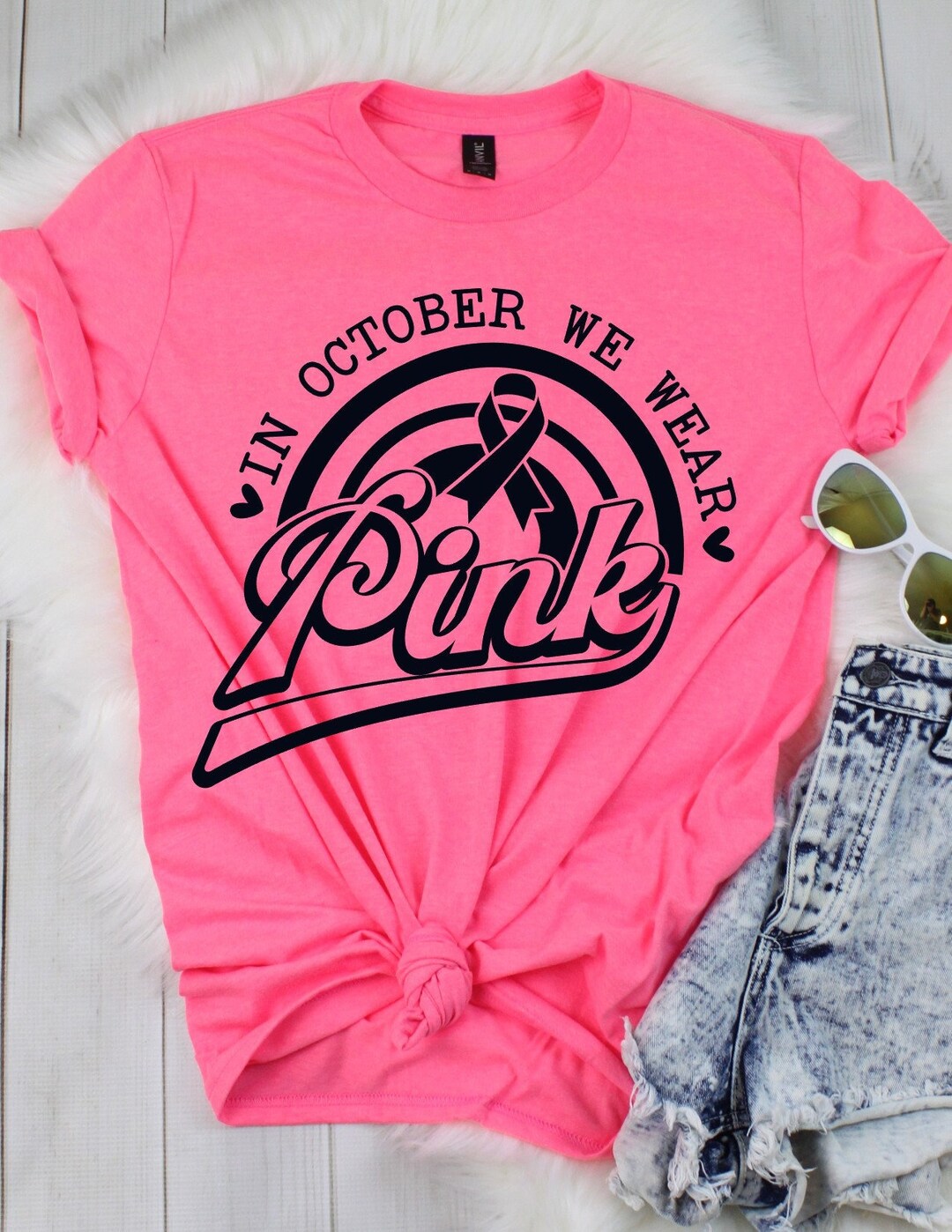 In October We Wear Pink, Breast Cancer Awareness Shirt, Pinkout Shirt ...
