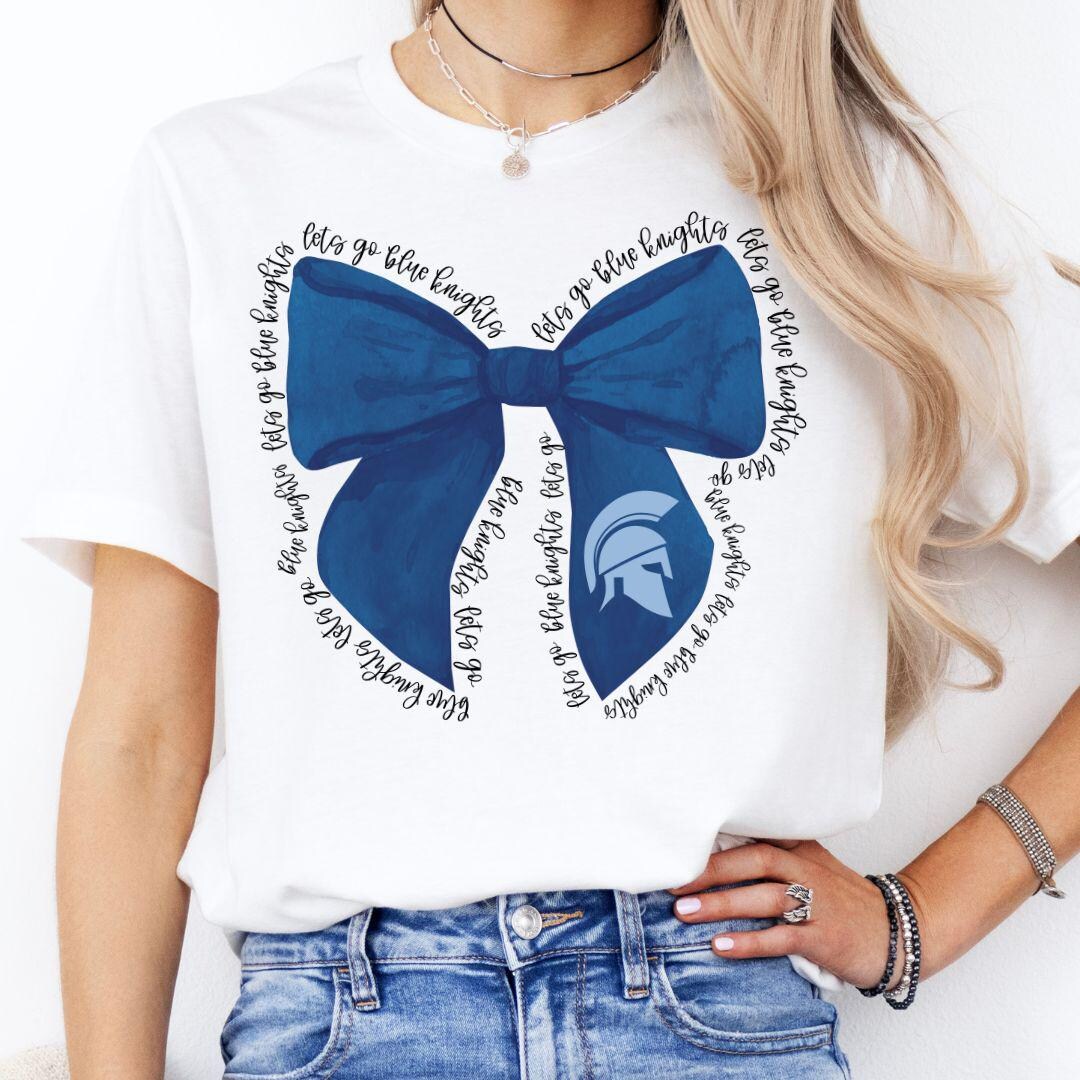 Lets Go Knights Game Day Bow Shirt With Team Logo on Bow, Custom Bow ...