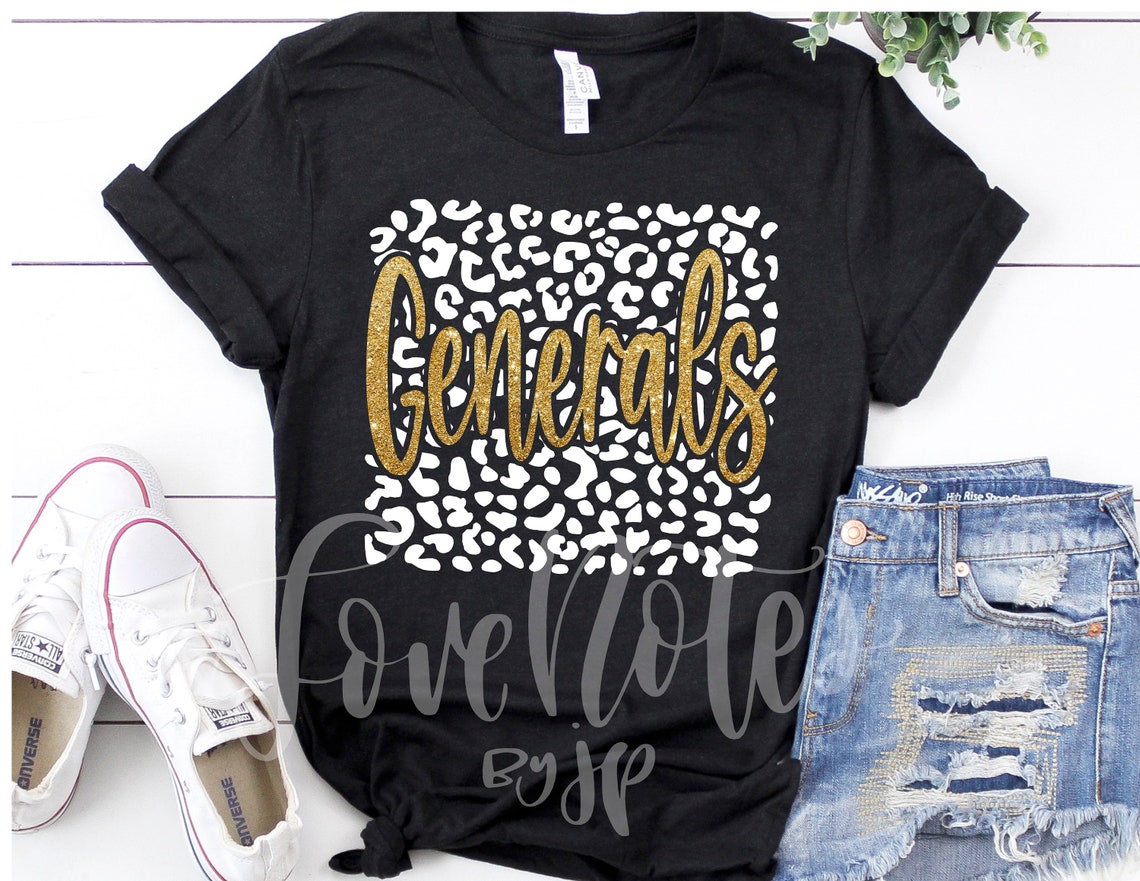 Generals Customizable Team Spirit Shirt Gold Glitter Glitter - Etsy