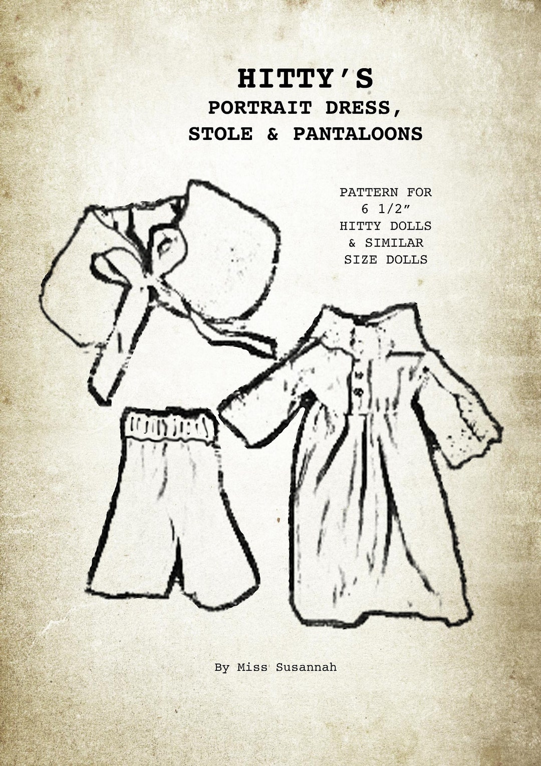 DIGITAL DOWNLOADABLE Sewing Pattern for Hitty & Blythe Dolls | PORTRAIT ...