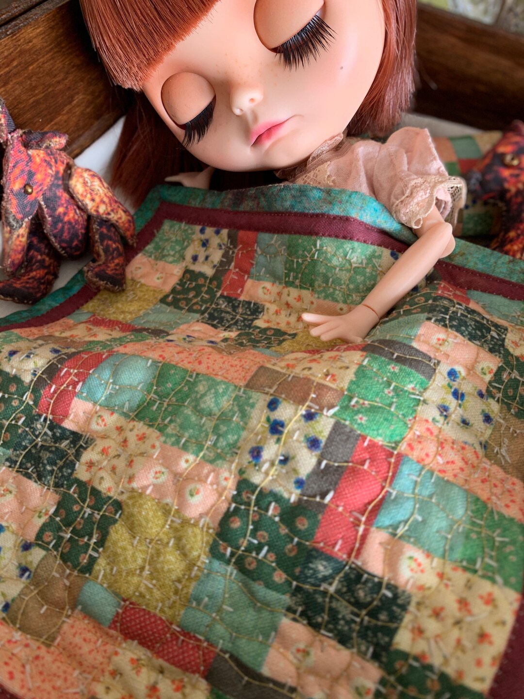 Very Easy for Beginners Printed Patchwork Mini Doll Quilt Kit AGNES by ...