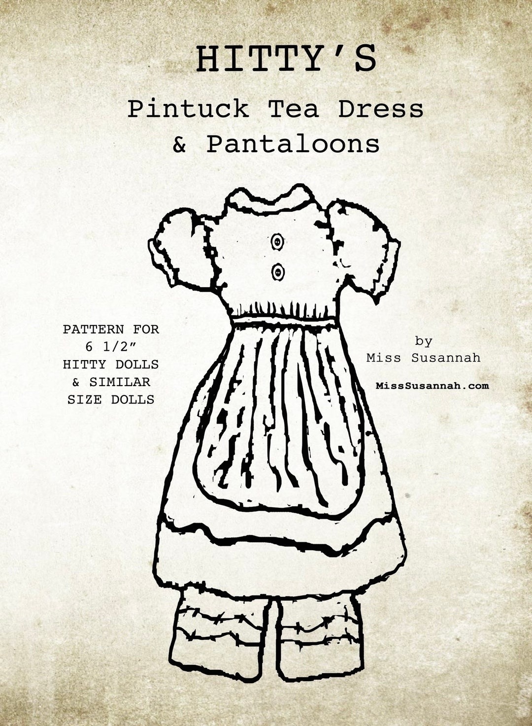 DIGITAL DOWNLOADABLE Sewing Pattern for Hitty & Blythe Dolls | PINTUCK ...