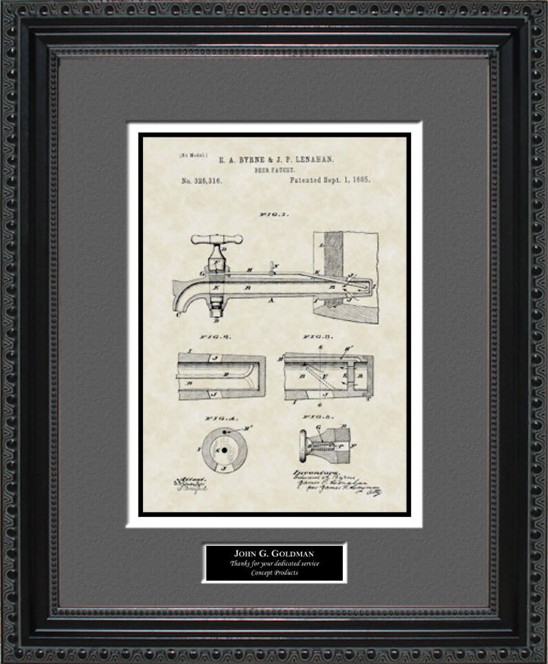 Beer Tap Patent Art Fun Hunter Gift B5316 - Etsy