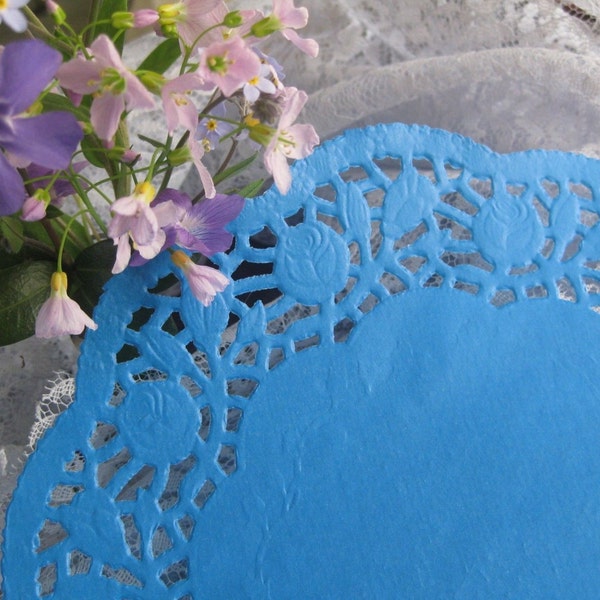 Blue Paper Doilies - Etsy