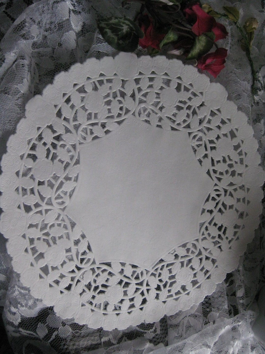 9 Inch White FLORAL FANSTASY LACE Paper Doily 25 Pcs - Etsy