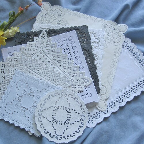 20 Pcs 8 Inch White Square LACE Paper Doily Weddings - Etsy